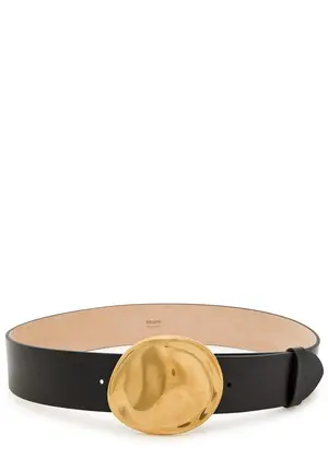 Khaite Keefe Leather Belt - Black