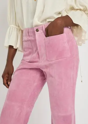 Chloé Flared-leg Suede Trousers