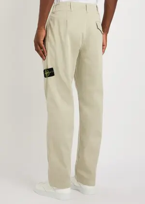Stone Island Logo Stretch-cotton Trousers