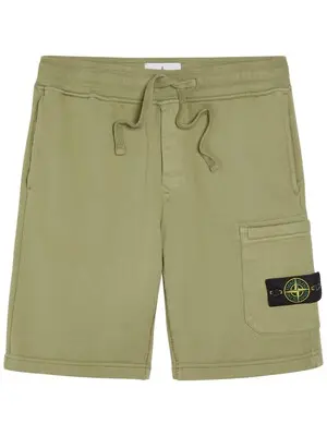 Stone Island Logo Cotton Shorts