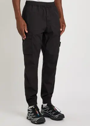 Stone Island Logo Stretch-cotton Cargo Trousers