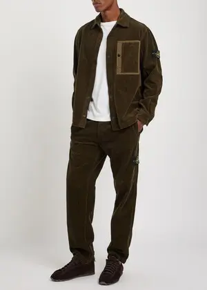 Stone Island Logo Corduroy Overshirt