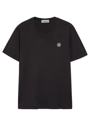 Stone Island Compass Logo Cotton T-shirt - Black