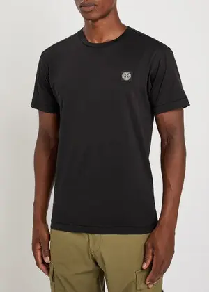 Stone Island Compass Logo Cotton T-shirt - Black