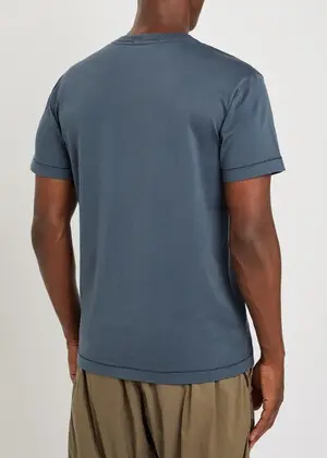 Stone Island Compass Logo Cotton T-shirt - Blue Dark