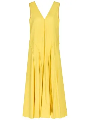 Another Tomorrow Panelled Cotton-poplin Maxi Dress