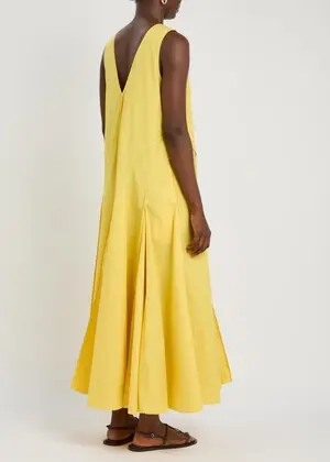 Another Tomorrow Panelled Cotton-poplin Maxi Dress