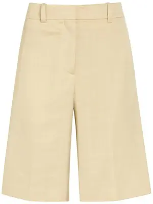 Another Tomorrow Tailored Wide-leg Bermuda Shorts