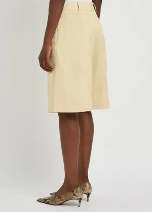 Another Tomorrow Tailored Wide-leg Bermuda Shorts