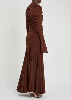 DEME The Oakland Draped Stretch-tulle Gown