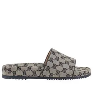 Gucci Gg Monogram Slide Sandal - Beige/blue