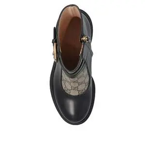 Gucci Buckles Ankle Boots 'black Beige