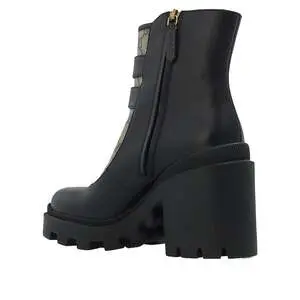 Gucci Buckles Ankle Boots 'black Beige