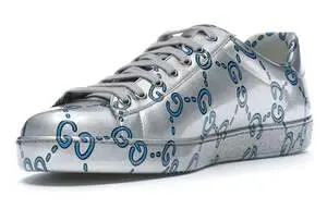 Gucci Ace Low Gg Monogram Sneakers - Silver/blue