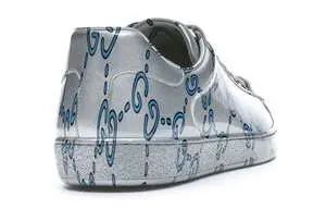 Gucci Ace Low Gg Monogram Sneakers - Silver/blue