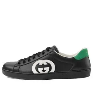Gucci Ace Interlocking G Sneakers - Black/white/green