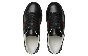 Gucci Ace Sneaker With Web Gg Crystal Canvas - Black