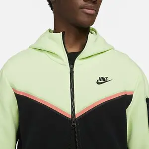 Nike Tech Fleece Full Zip Hoodie - Lime Ice/black/signal Blue