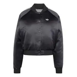 Adidas Satin Bomber Jacket - Black/white/grey Three
