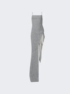 Burc Akyol Mila Lurex Gown - Silver