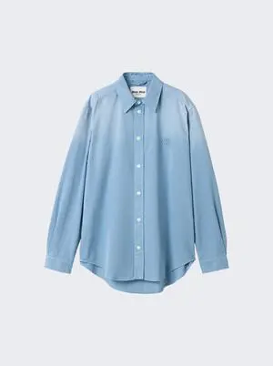 Miu Miu Old Twill Shirt Astral - Blue