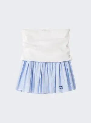 Miu Miu Jersey And Poplin Mini Skirt White And Light