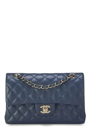 Chanel Quilted Caviar Classic Double Flap Small - Blue
