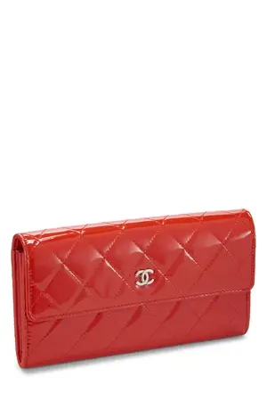 Chanel Patent Quilted Flap Wallet