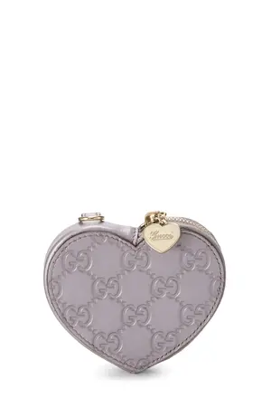 Gucci Ssima Heart Coin Purse - Purple