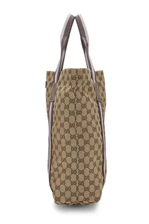 Gucci Original Gg Canvas Flat Web Tote