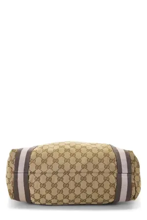 Gucci Original Gg Canvas Flat Web Tote - Purple