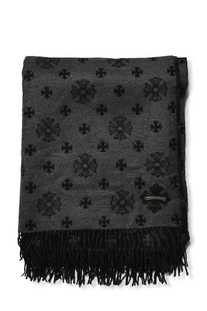 Chrome Hearts Silk Logo Fringe Stole