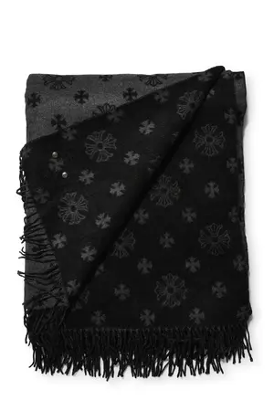 Chrome Hearts Silk Logo Fringe Stole