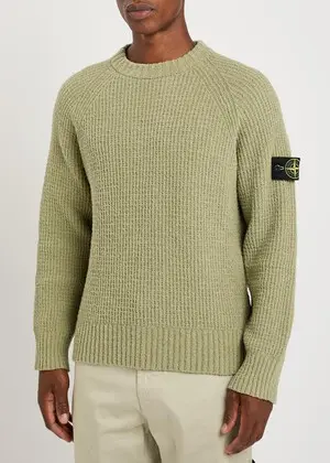 Stone Island Ribbed Bouclé Cotton-blend Jumper