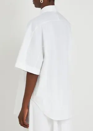 Another Tomorrow Oversized Short-sleeve Cotton-poplin Shirt