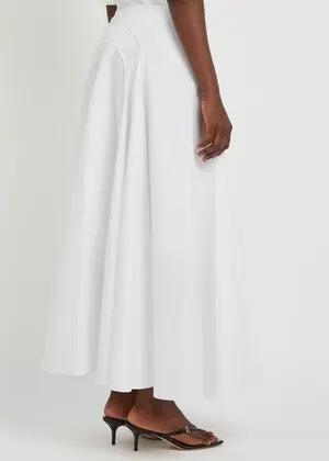 Another Tomorrow Panelled Cotton-poplin Maxi Skirt