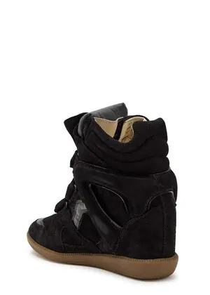 Isabel Marant Étoile Bekett Panelled Leather And Suede Sneakers - Black