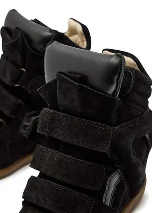 Isabel Marant Étoile Bekett Panelled Leather And Suede Sneakers - Black