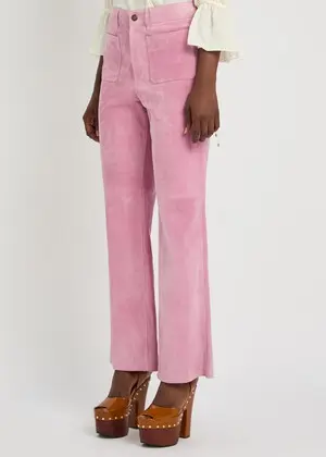 Chloé Flared-leg Suede Trousers