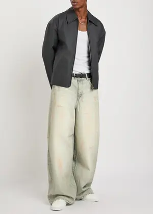 WON HUNDRED Lyon Painted-effect Wide-leg Denim Jeans