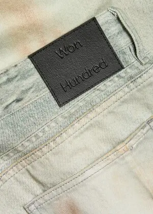 WON HUNDRED Lyon Painted-effect Wide-leg Denim Jeans