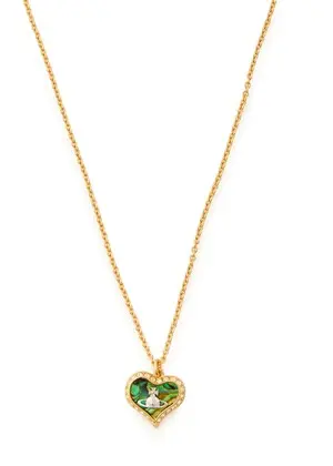VIVIENNE WESTWOOD Petra Heart Pendant Necklace With Crystal Embellishments - Green