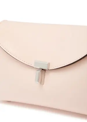 TOTEME T-lock Mini Glossed Leather Clutch