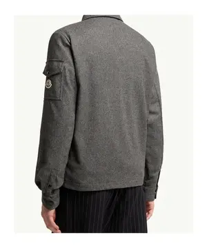 Moncler Zip-up Shirt Jacket With Pin Stripes
