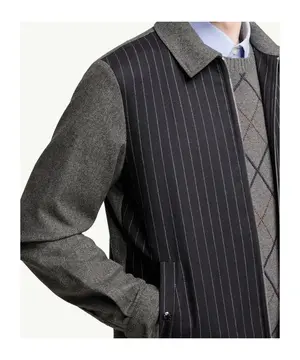 Moncler Zip-up Shirt Jacket With Pin Stripes