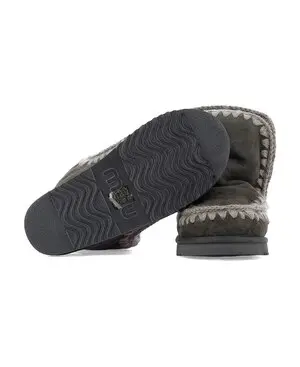 Mou Knitted Detail Double-sided Sheepskin Boots