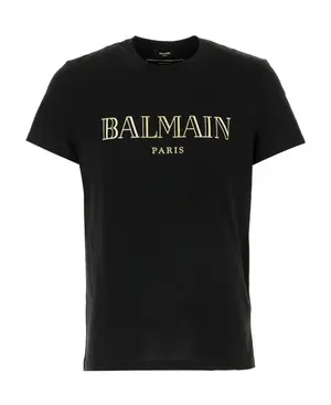 Balmain Logo Printed T-shirt - Black