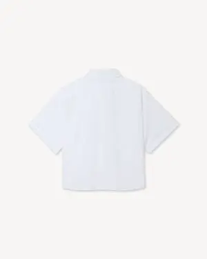 Kenzo Embroidered Boke Flower Cotton Poplin Short Sleeve Shirt