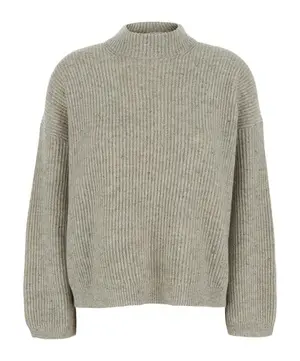 Brunello Cucinelli Lurex Ribbed Knitted Sweater - Grey