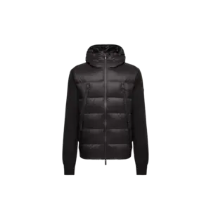 Moncler Wool Padded Zip-up Cardigan - Black